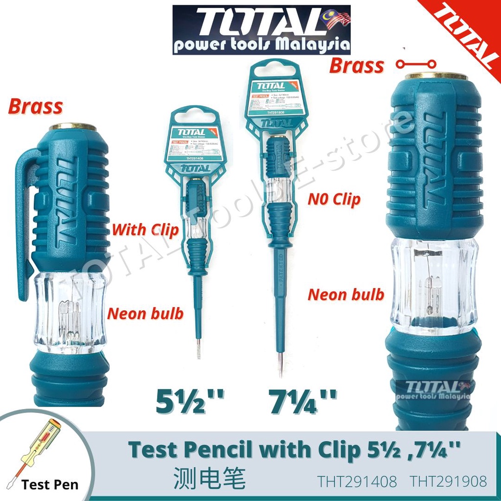 TOTAL Test Pen with Clip (140mm) 5½'' - THT291408 / (190mm) 7.¼ ...