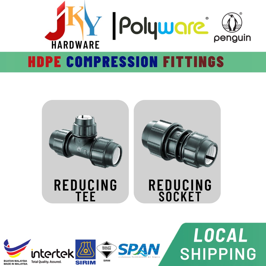 HDPE Poly Fitting Poly Pipe Connector Reducer Socket Coupling Reducing Tee 40mm 50mm 63mm ...