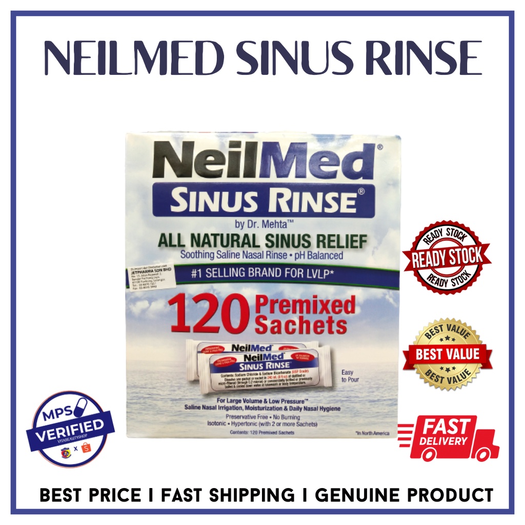 NeilMed Sinus Rinse Premixed Packets 120's | Shopee Malaysia