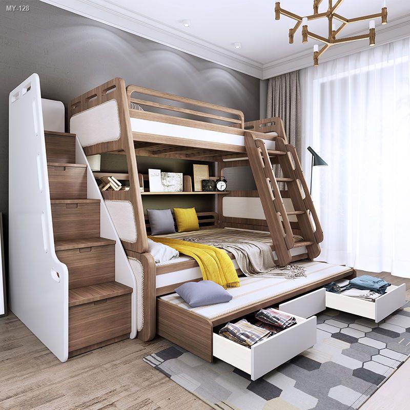 ⊙Nordic full solid wood high and low bed bunk bed adult mother and ...