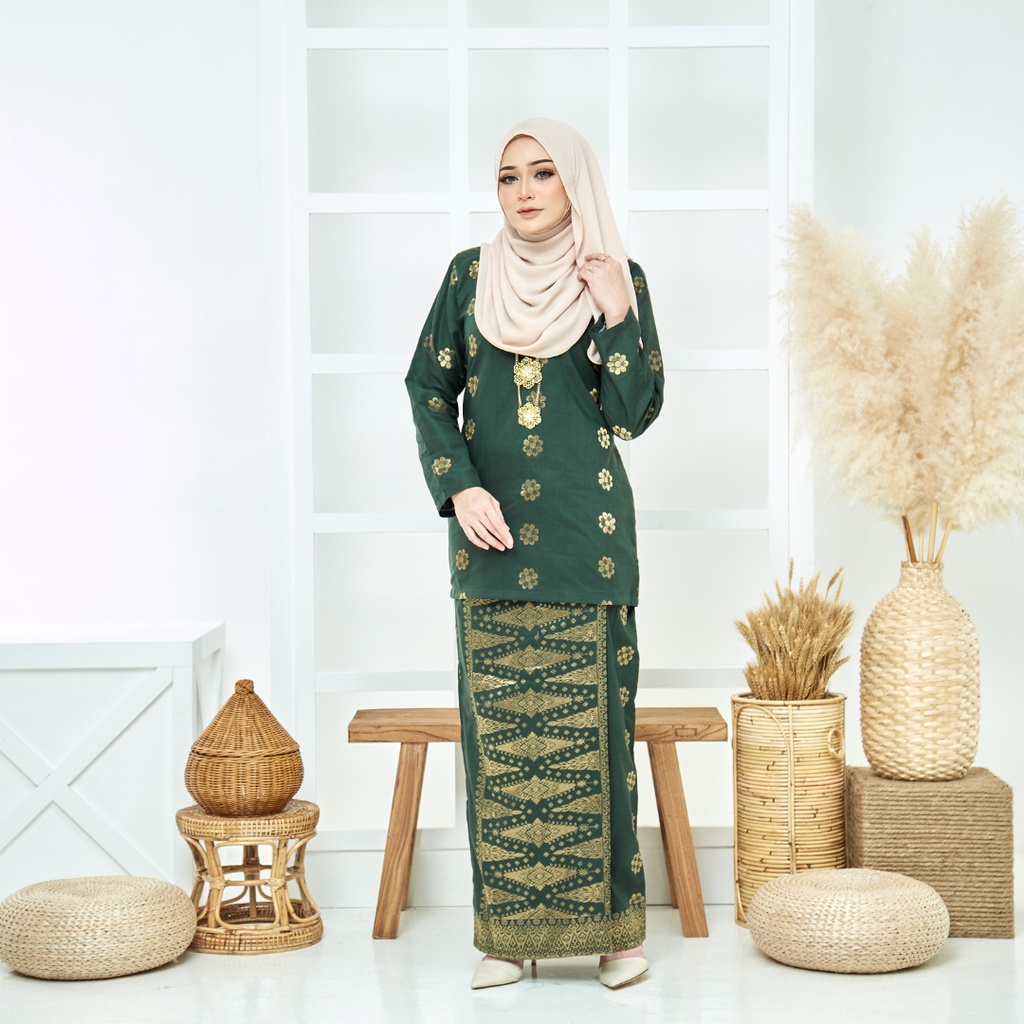 By Matching HQ Baju Kurung Mini Moden Songket Cotton Tenun Bunga ...