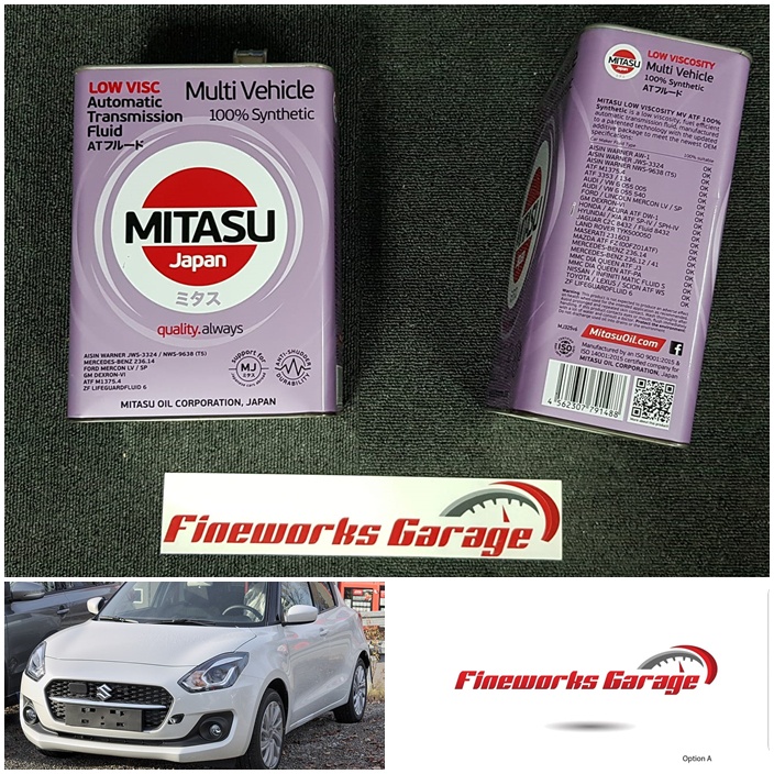 SUZUKI SWIFT ZC33 6AT MITASU 325 PREMIUM MULTI VEHICLE LOW VISC AUTOMATIC TRANSMISSION FLUID ATF ...