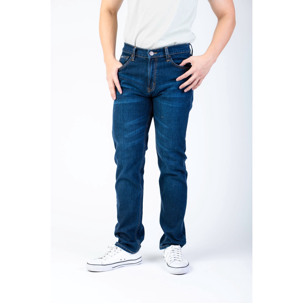 Dapper Men|Straight Slim Long Pants Jeans Blue-J80033S | Shopee Malaysia