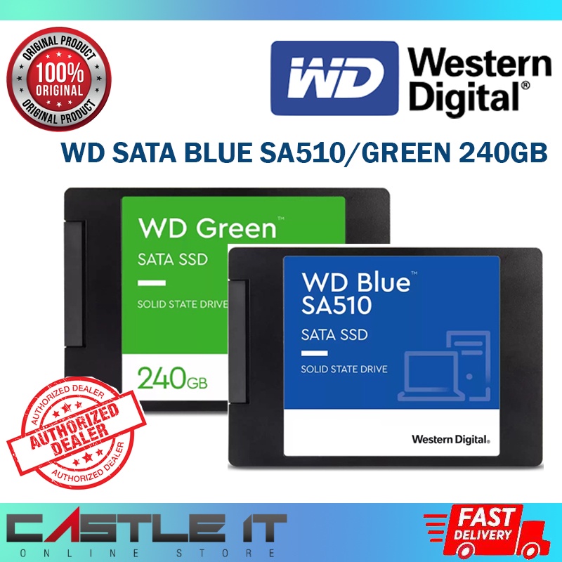 WD Blue Green SSD 2.5" SATA 240GB 480GB 500GB 1TB 2TB 4TB SA510 Dalaman ...