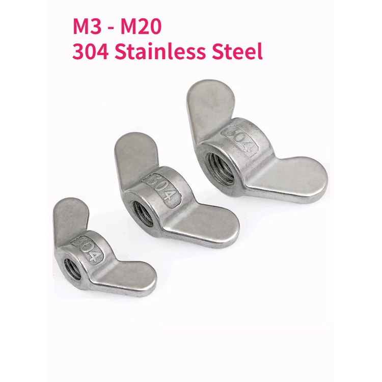 M3 M4 M5 M6 M8 M10 M12 M14 M16 M18 M20 304 Stainless Steel Hand Tighten Nut Butterfly Nut Ingot ...