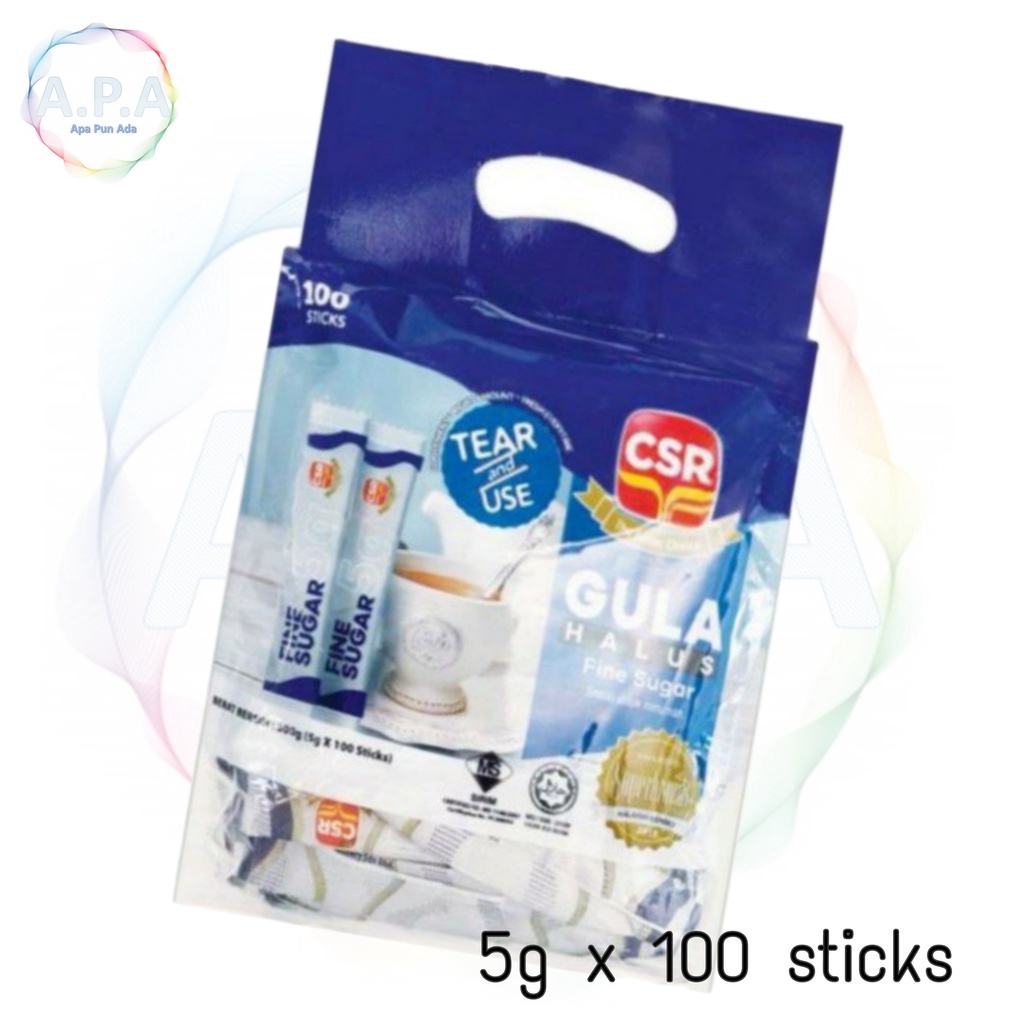 CSR Fine Sugar / Brown Sugar Stick pack / Sachet (5G x 100s) - 500g | Gula Harus Sachet Gula CSR ...