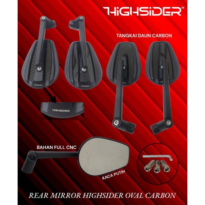 German Highsider Motorcycle Mirrors Carbon Universal Nmax Aerox Vario ...