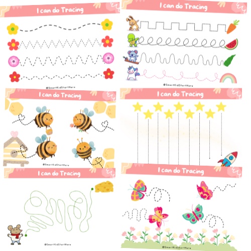 N01 [PDF] Toddler Prewriting Tracing Worksheet | Pencil Control ...