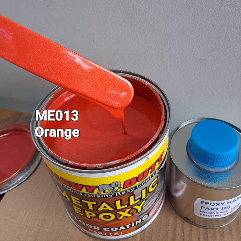 ME013 ORANGE ( Metallic Epoxy Paint ) 1L METALLIC EPOXY FLOOR PAINT ...