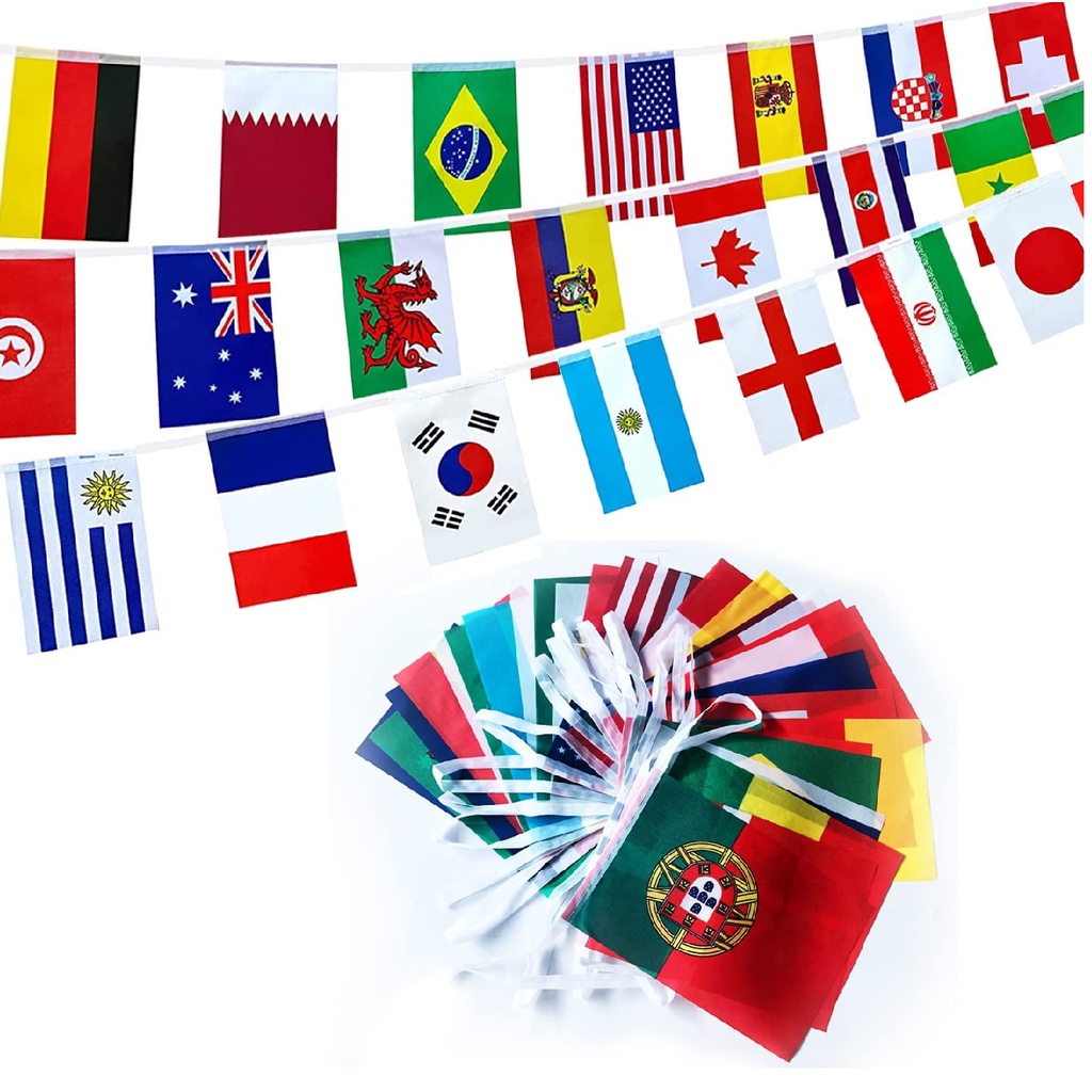 2022 Qatar World Cup Bunting Flags 32 Countries String Flags ...