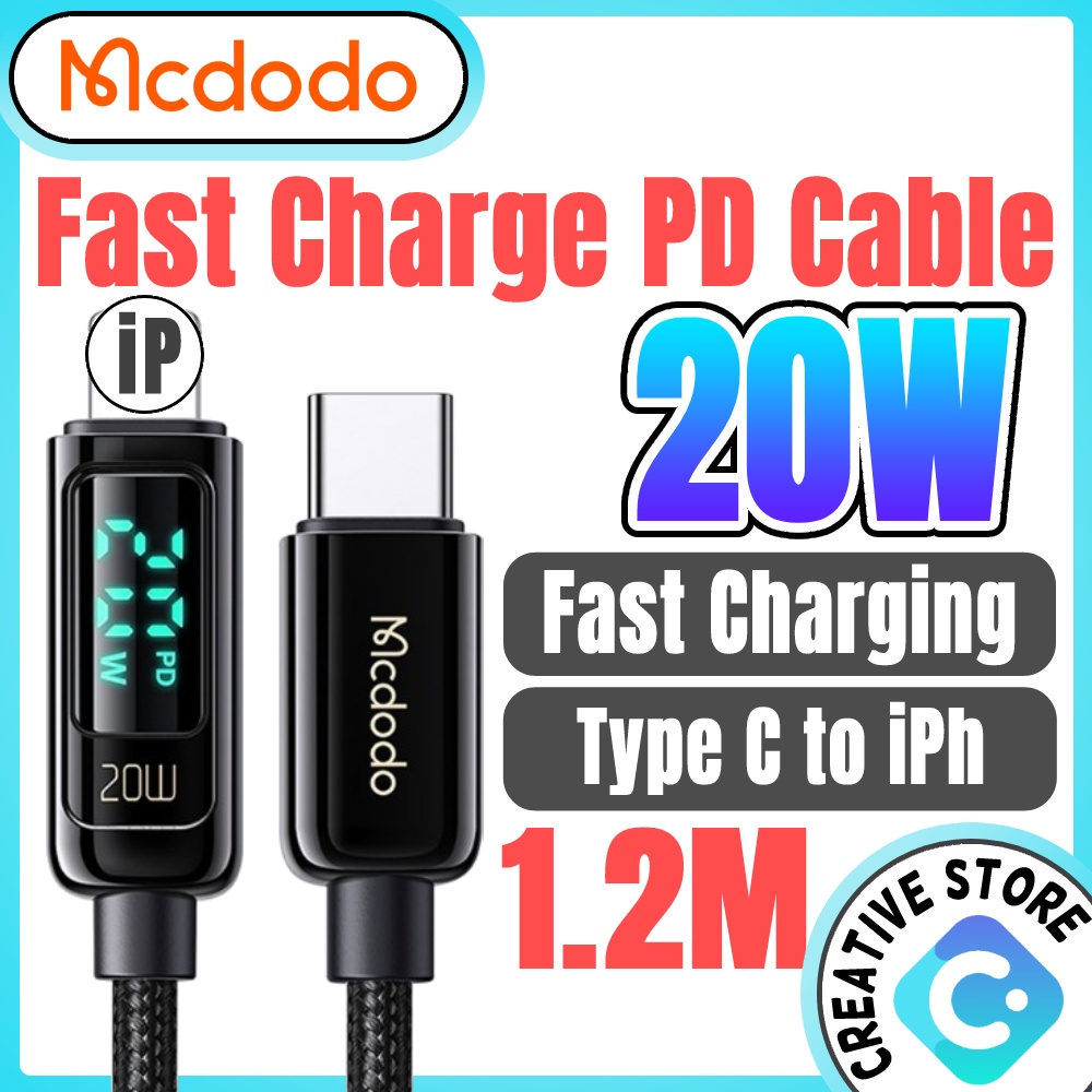 Mcdodo Cable PD Cable 20W Fast Charging Cable Digital Cable Type C PD ...