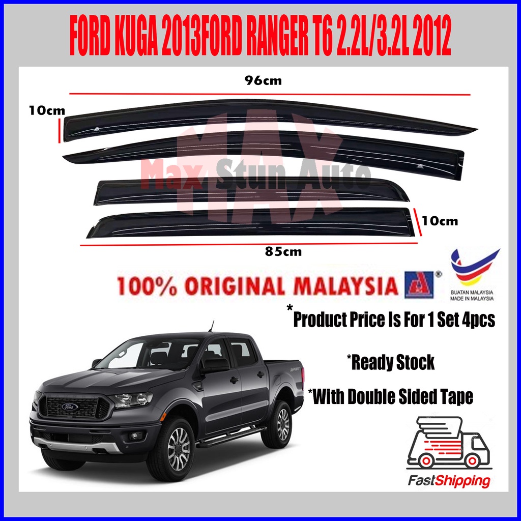 Ford Ranger T6 T7 4Door 2012 AG Door Visor Air Press Wind Deflector ...