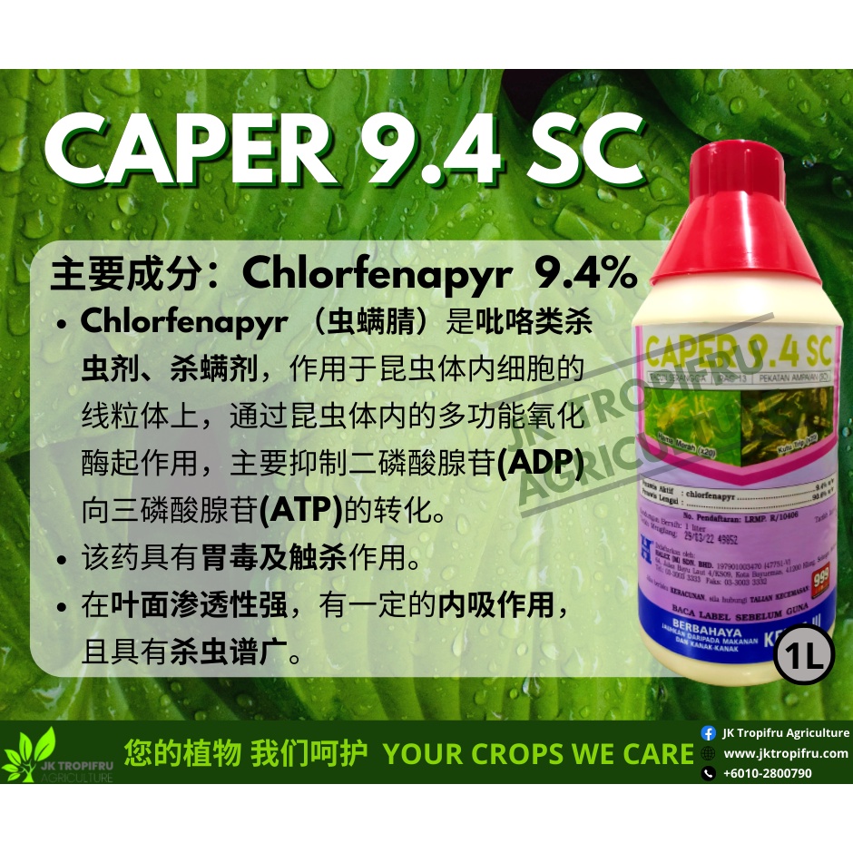 Caper 9.4SC (1L) Insecticide/ Racun Serangga/ 虫药 [Akosu,Rainsu,Ontetsu ...