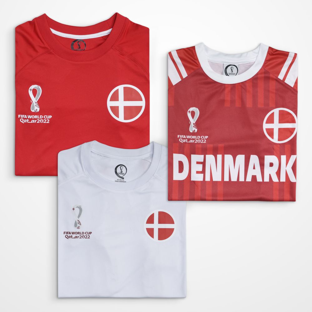 Original Merchandise World Cup Qatar 2022 – Kaos – Denmark | Shopee ...