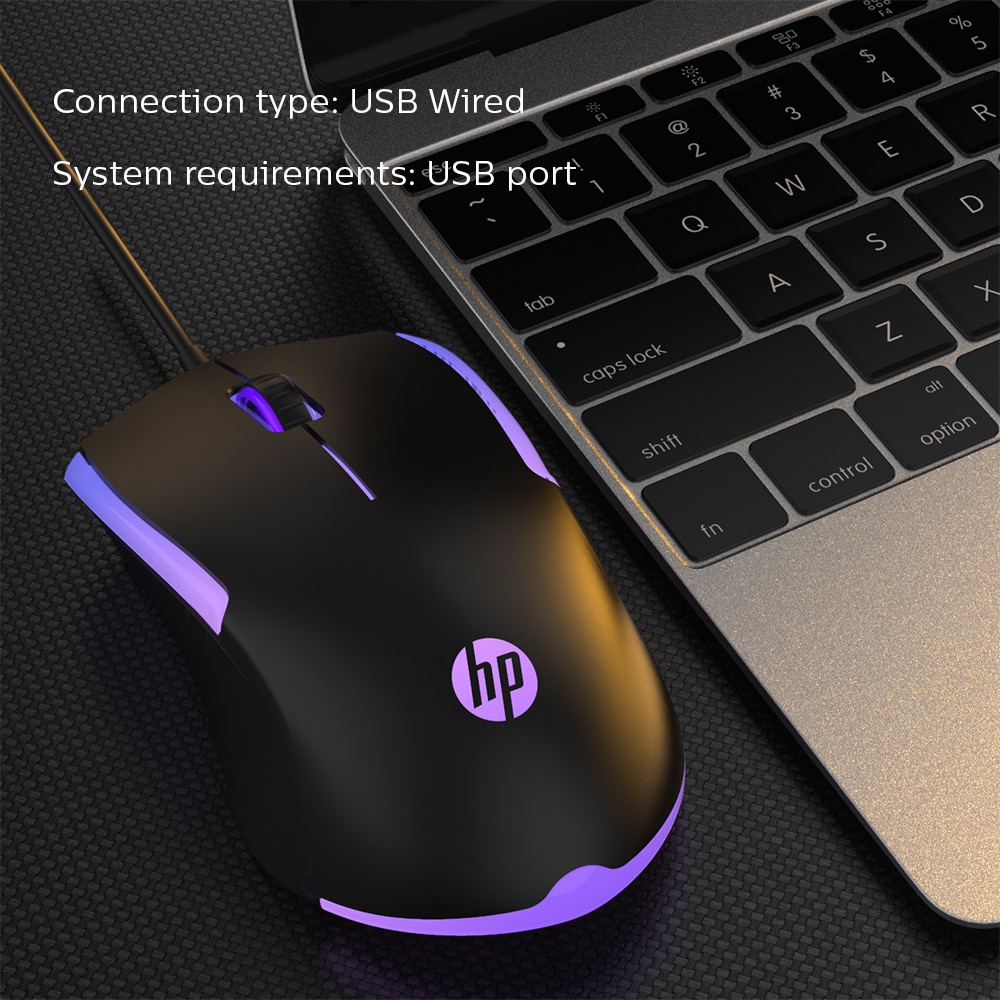 HP M160 Wired Gaming Mouse LED Backlight DPI 1000 Ergonomik Gamer Mice for PC Laptop | Shopee ...