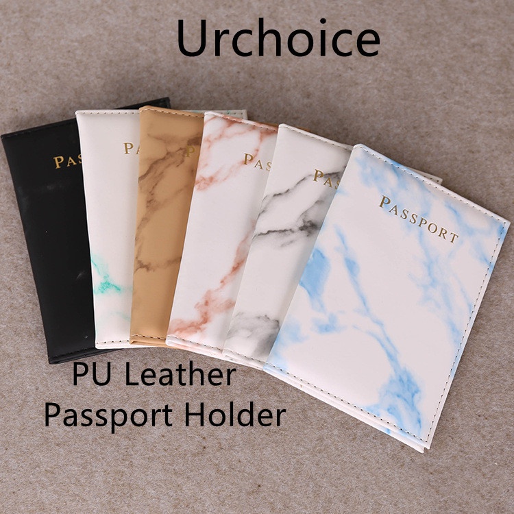 [READY STOCK] PU Leather Passport Cover Leather Marble Passport Holder ...