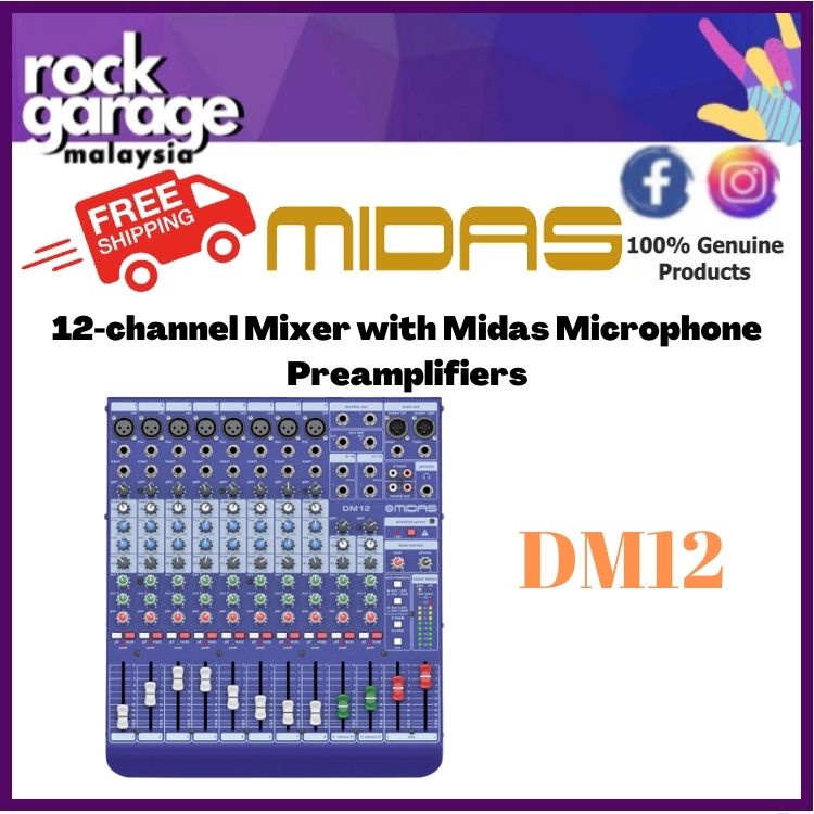 Midas DDA DM12 12-channel Mixer with Midas Microphone Preamplifiers ( DM-12 / DM 12 ) | Shopee ...
