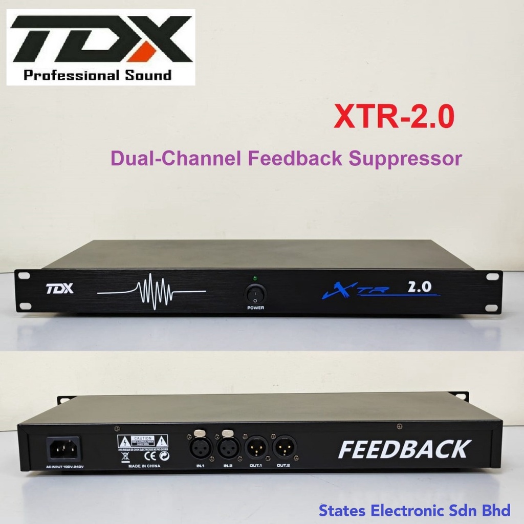 TDX XTR series Feedback Suppressor Anti Howling - 2-Channel (XTR-2.0) / 4-Channel (XTR-4.0) / 6 ...
