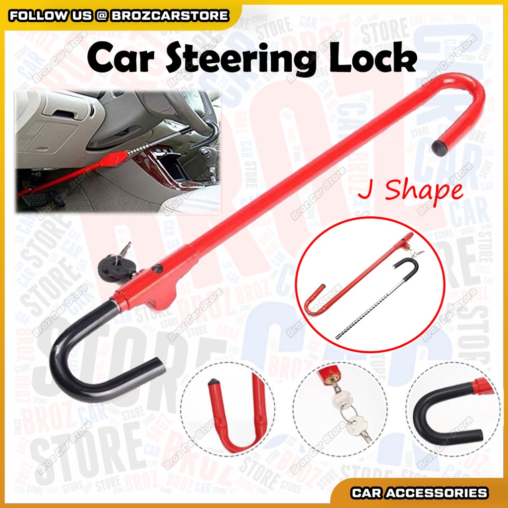 Universal J Shape Car Steering Lock Adjustable Anti Theft Safety ...