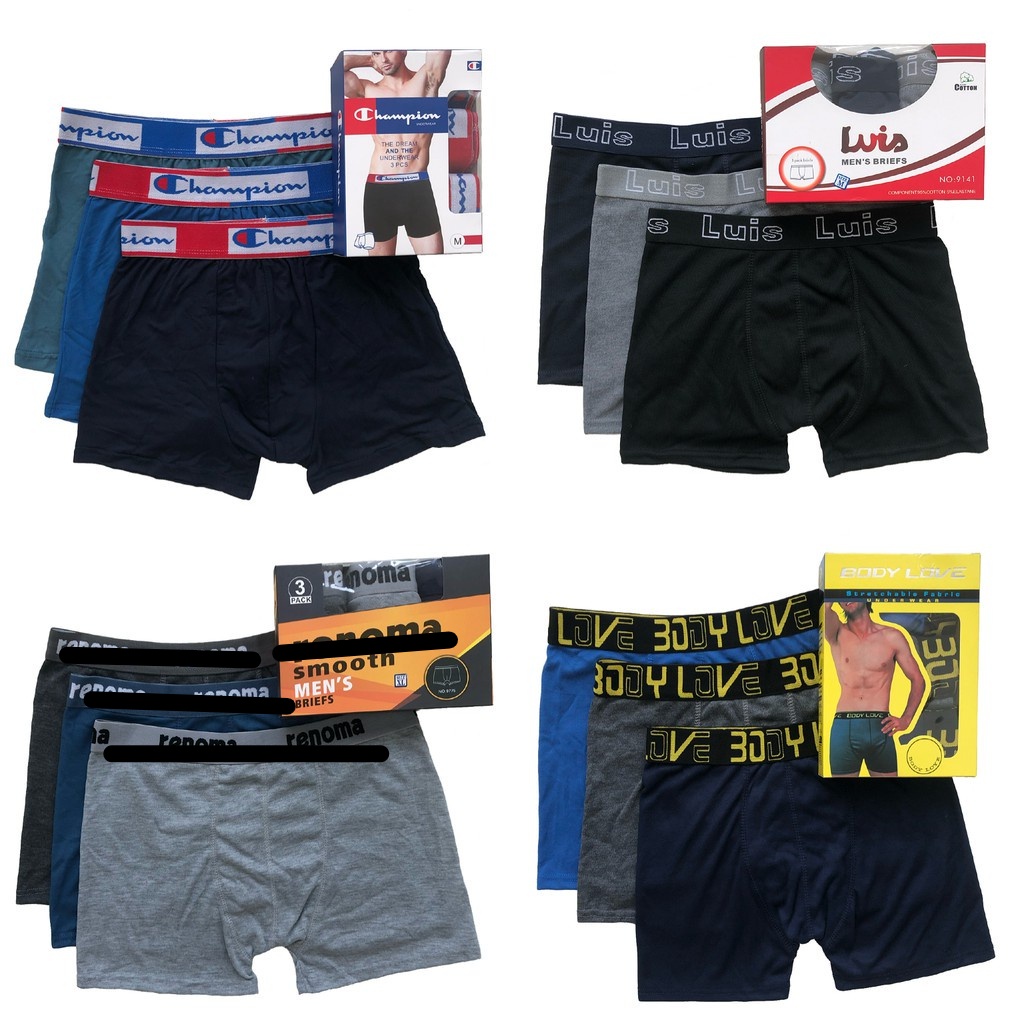 Harga Borong ( 3 HELAI = 1 BOX ) MEN BOXER UNDERWEAR 3PCS IN 1BOX ...