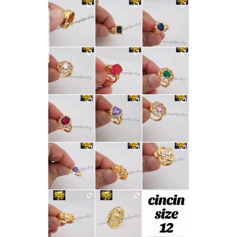 🔥Cincin Suasa Cop 916 size 12🔥💯designcopyori💯 | Shopee Malaysia