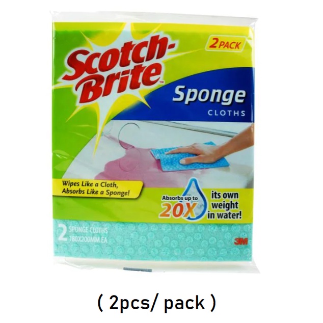 3M Scotch Brite Sponge Cloth Cleaning Dish Towel Table Wipe Kitchen ...