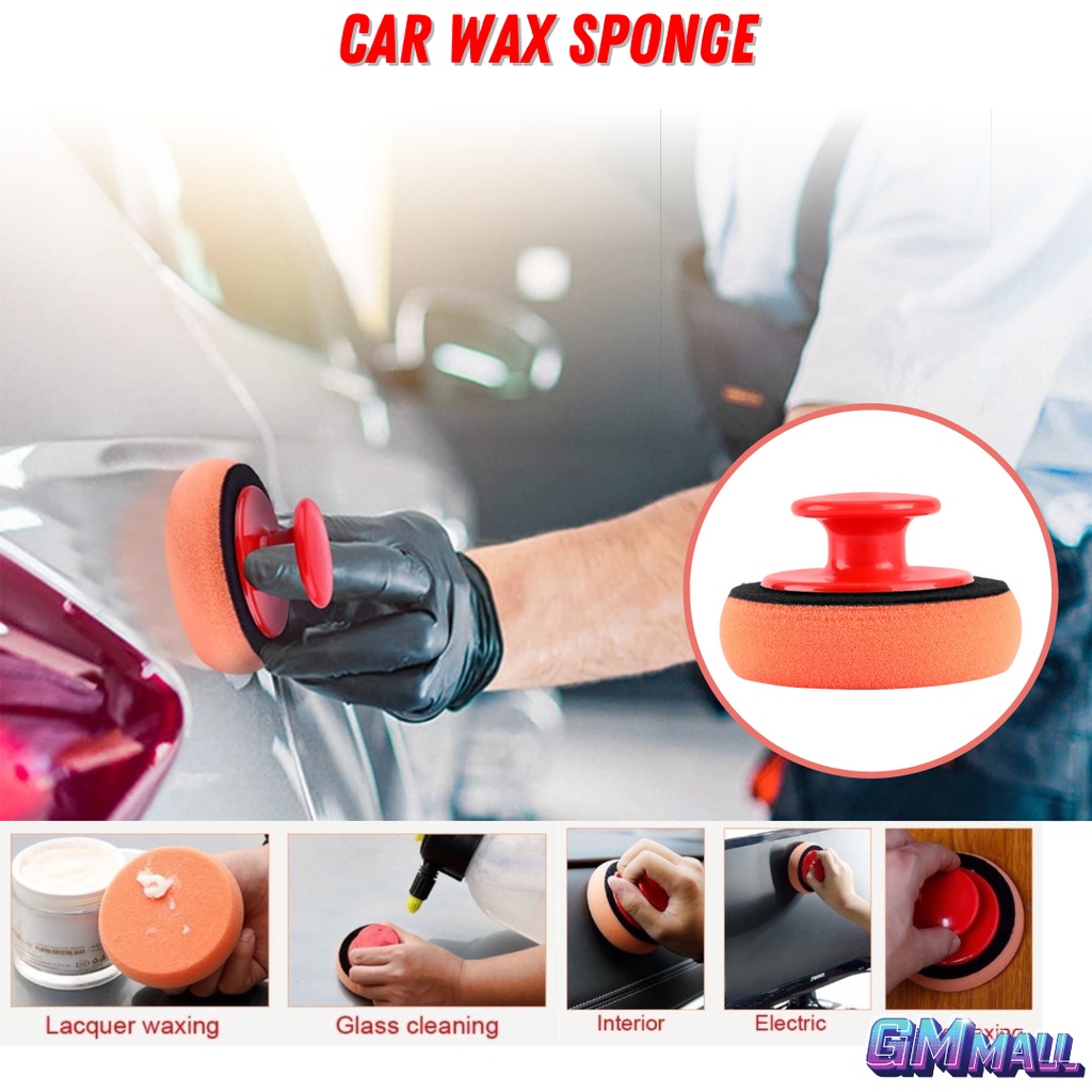 CAR WAX SPONGE Polish Wash Lacquer wax sponge CAR CARE Applicator Foam ...