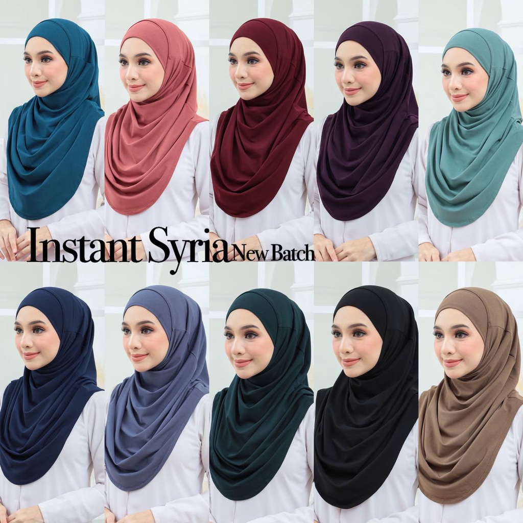 Tudung Instant SYRIA MOSCREPE - Tudung Sarung Cantik, Mudah Dipakai, Ironless, Anti Kedut ...