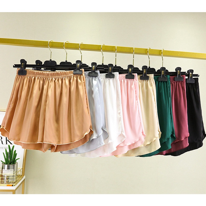 [ReadyStock] LOVEENA Women Satin Inner Pants Short Pants Female Ice ...