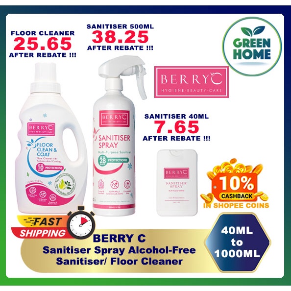 From 7.65 after rebate (BERRY C Sanitizer Spray Alcohol-Free Sanitiser ...