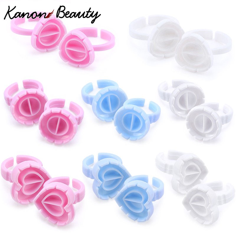 New 50/100Pcs Disposable Glue Rings Eyelash Extension Glue Holder ...