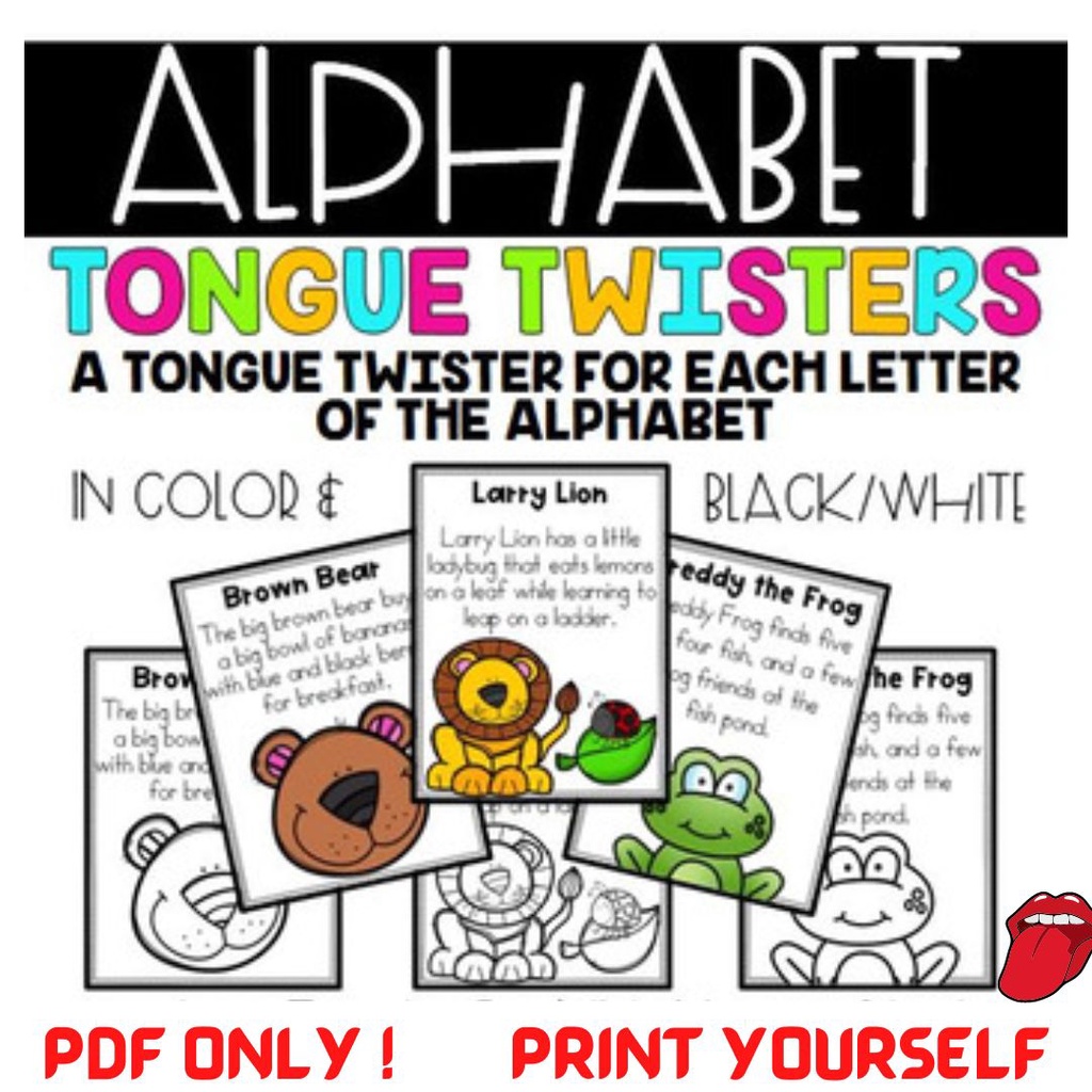 476 (PDF) Kindergarten Reading Alphabet Tongue Twister Charts | Shopee ...