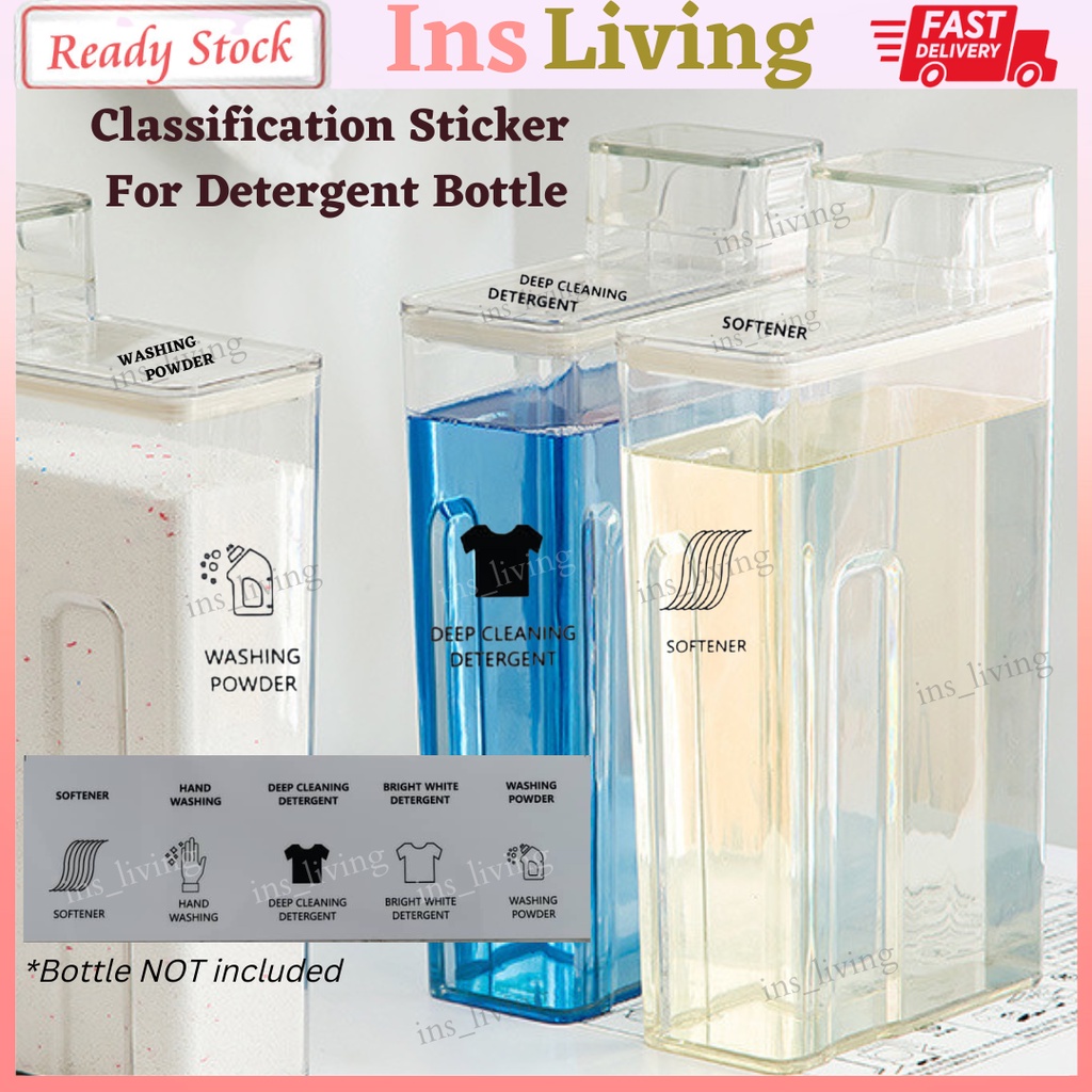Transparent Classification Sticker Only for Detergent Bottle Laundry ...