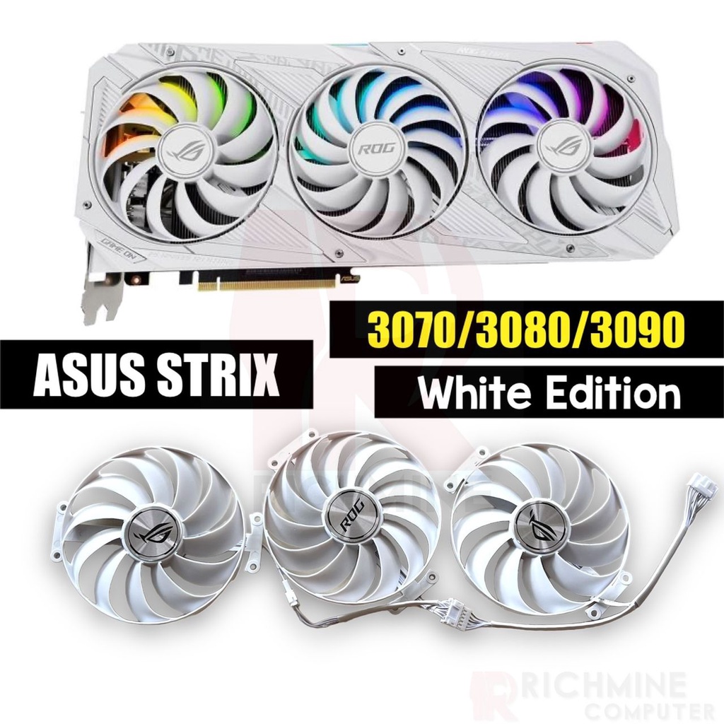 {ReadyStock} ASUS STRIX 3070 3080 3090 White FAN Replacement GPU ROG ...