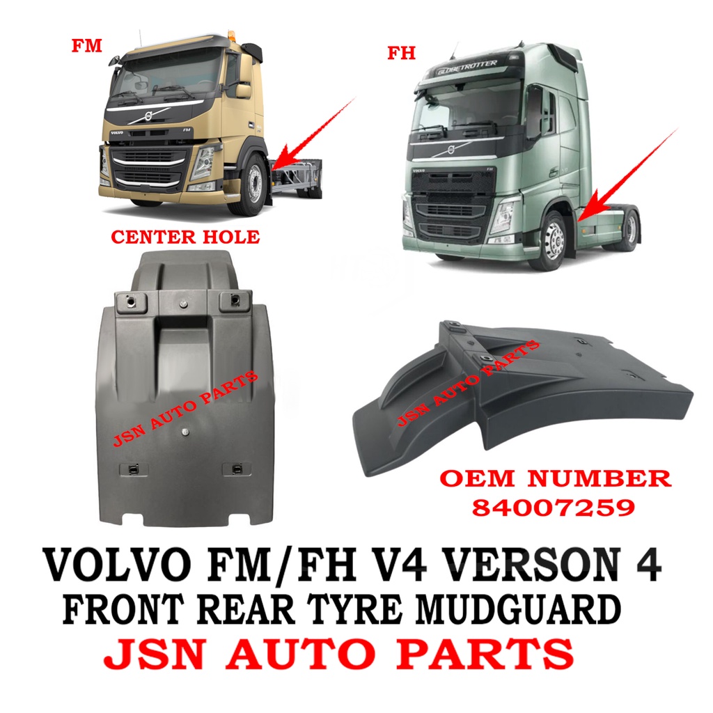 J130S14 TYRE MUDGUARD FRONT REAR VOLVO FM/FH V4 VERSON 4 ( CENTER HOLE ...