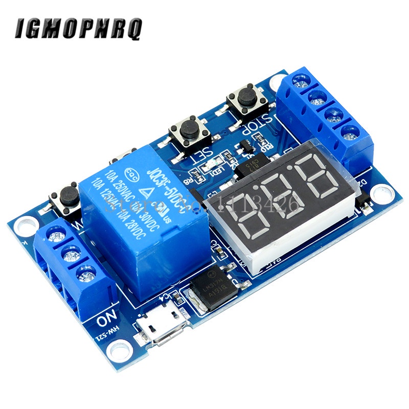 1 Channel 5V Relay 6-30V Relay Module OFF/ON Switch Trigger Time Delay Circuit Timer Cycle 999 ...