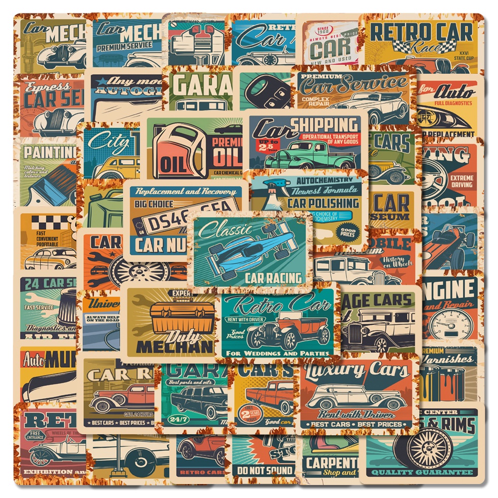 54PCS Vintage JDM Retrofit Racing Car Graffiti Stickers For Laptop ...