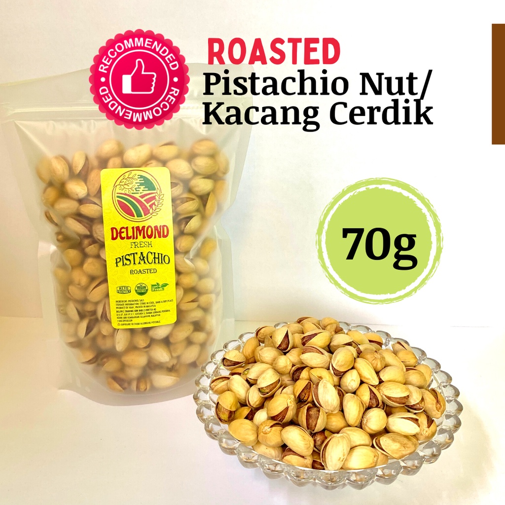 Pistachio Roasted Nut |Kacang Cerdik Panggang |Salted No Oil Nuts | Fresh Healthy Snack 70g ...