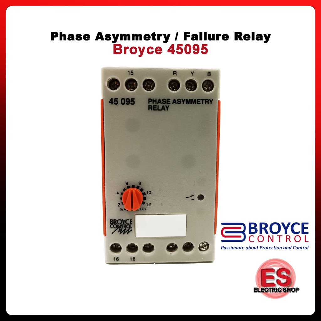 Broyce Phase Asymmetry / Failure Relay, 400VAC, Time Delay:200mS, 1xC.O ...