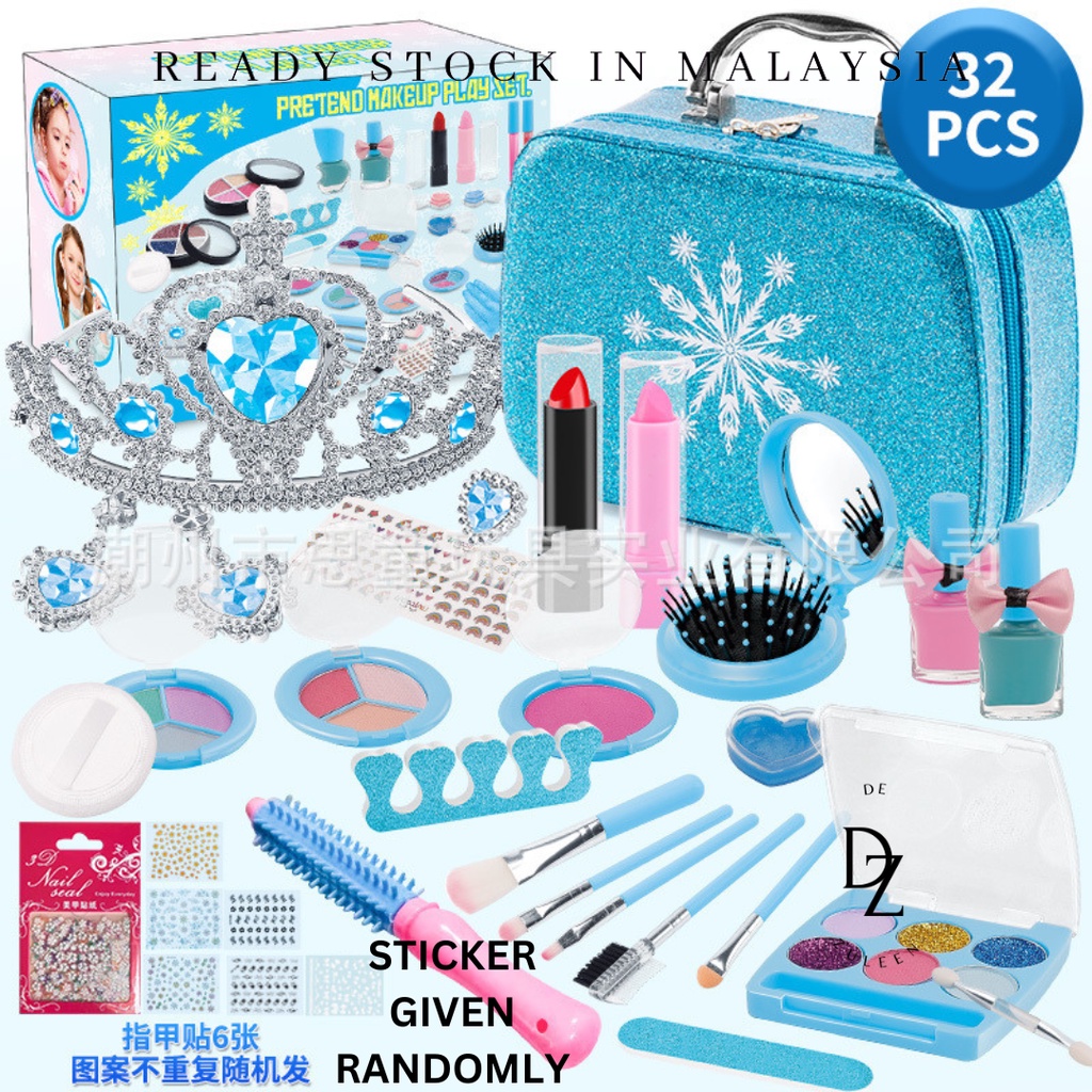【READY STOCK】32PCS Kids Makeup Kit Washable Girls Real Cosmetic Toys ...