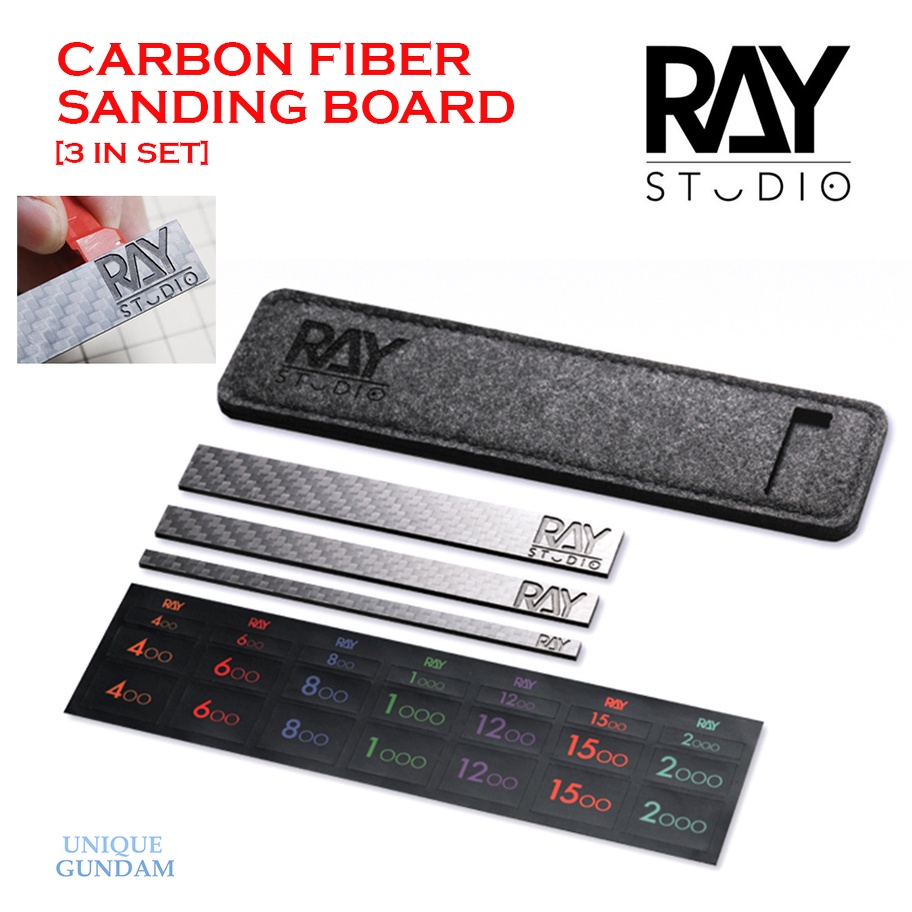 [ RAY STUDIO] CARBON FIBER SANDING BOARD [3 IN SET] MODEL KITS TOOLS ...