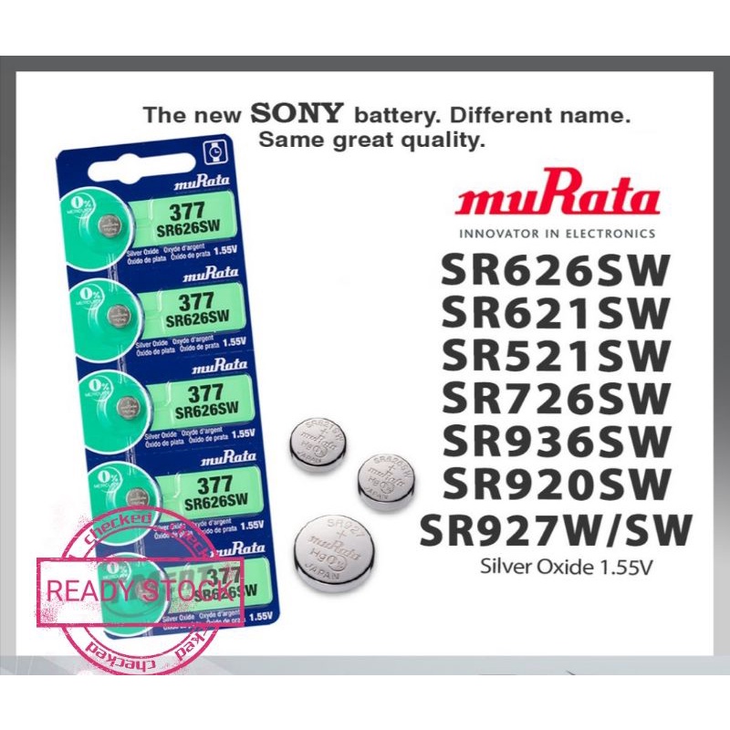 MURATA SR916SW SR920SW SR927SW SR936SW SILVER OXIDE Battery (100% ...
