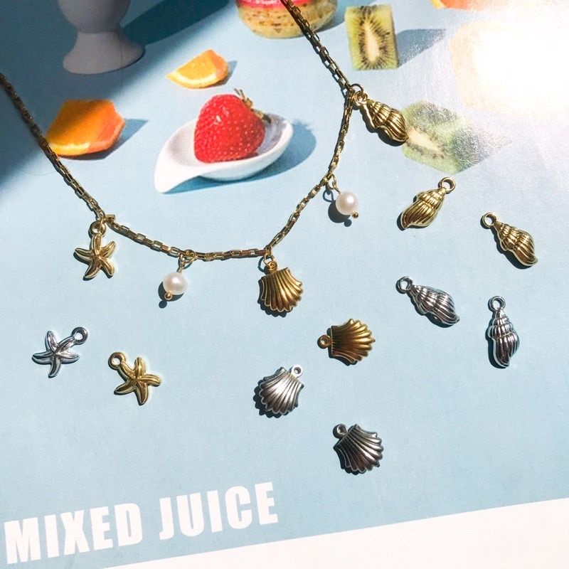 Sea creatures beach pendant shells - Stainless steel | Shopee Malaysia