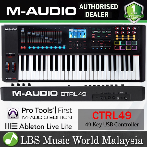 M-Audio CTRL49 49 Key USB Midi Smart Controller Keyboard with Full Colour Screen (CTRL 49 ...