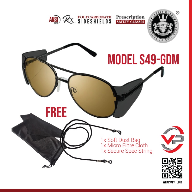 SAFETY GUARD S-49 SAFETY GLASSES S49 PRESCRIPTION SPEC SAFETY BESI ...