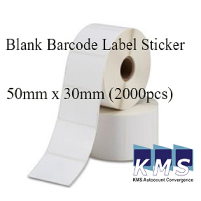 Blank Barcode Label Sticker 50mm x 30mm (2000pcs) (1roll) | Shopee Malaysia