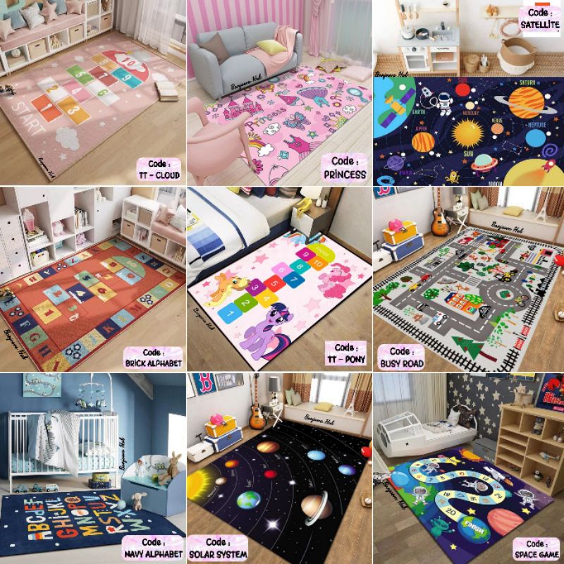 READY STOCK ‼️ KARPET VELVET KARTUN / KARPET KANAK-KANAK / KIDS CARPET ...