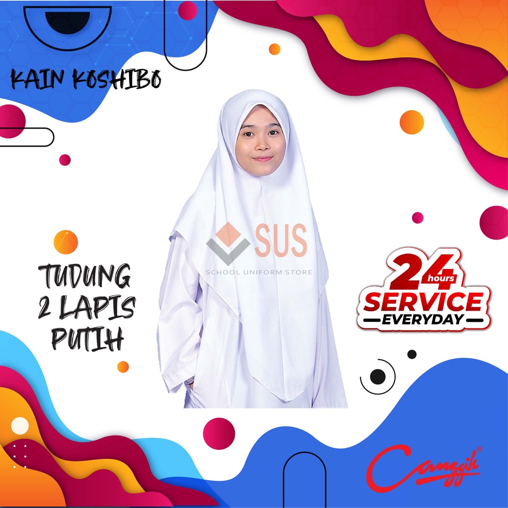 ORIGINAL CANGGIH / TUDUNG DUA LAPIS PUTIH - KT2002 BAJU SEKOLAH JENAMA CANGGIH | Shopee Malaysia