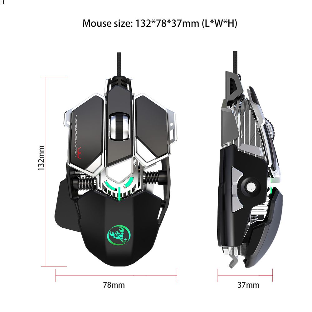J600 Gaming Mouse 9 Keys Programmable Wired Mechanical Mouse | Shopee ...