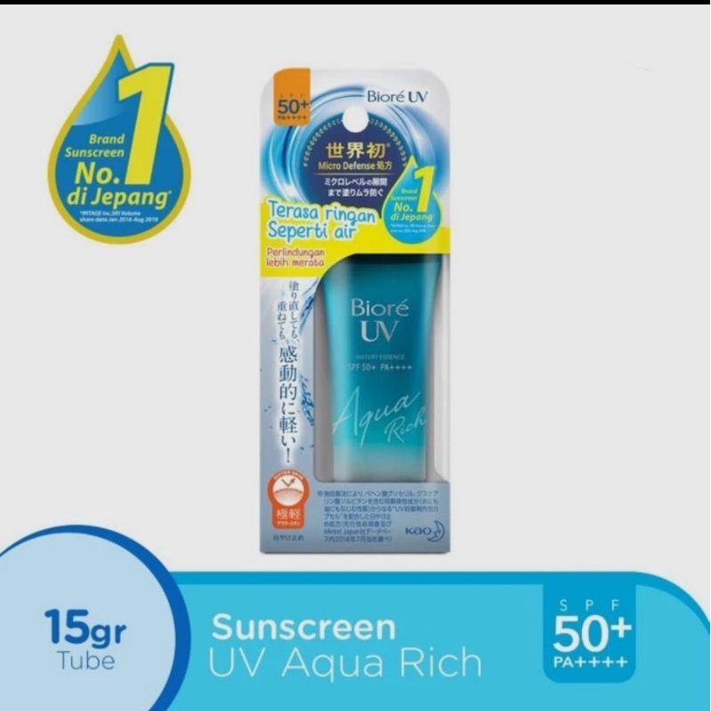 Biore UV Aqua Rich Watery Essence SPF50-15gr Sunscreen Sunblock UVA UVB ...